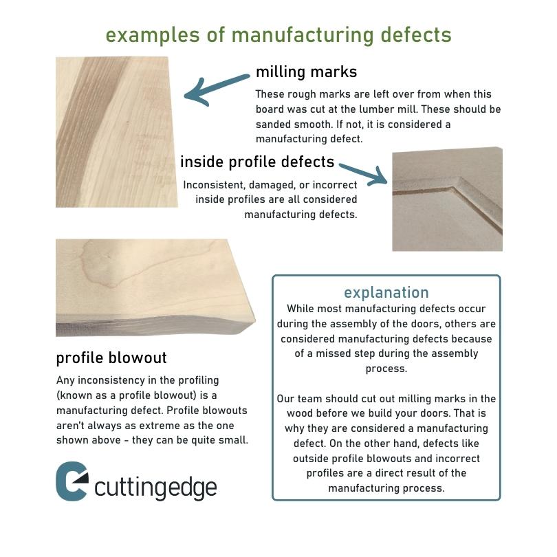 Cutting Edge’s cabinet door warranty policy