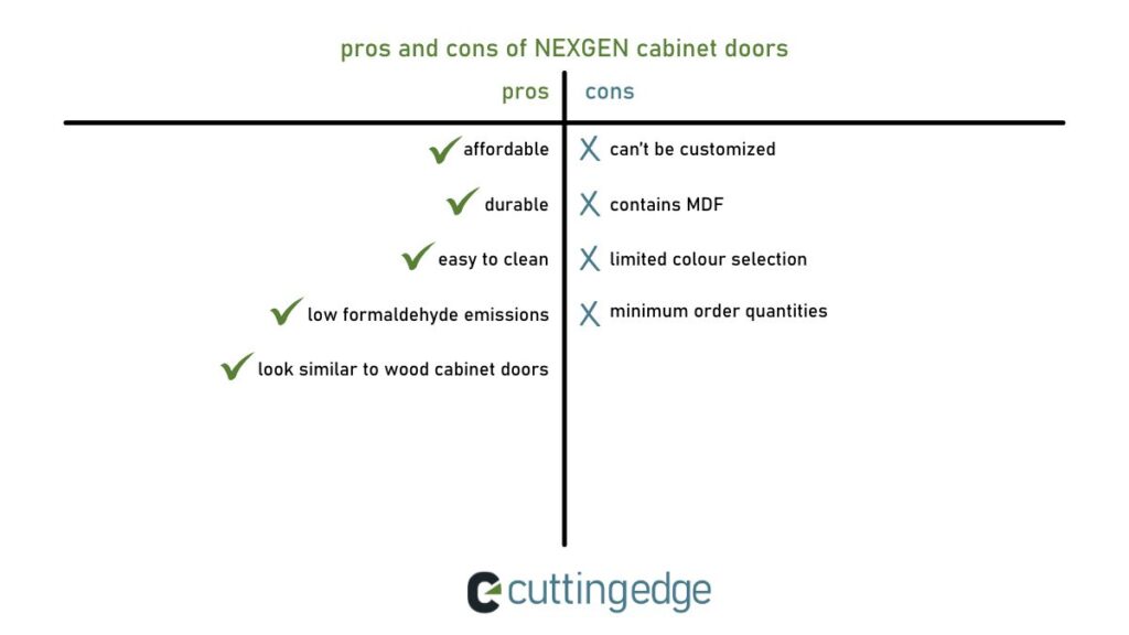 Pros and cons of NEXGEN cabinet doors